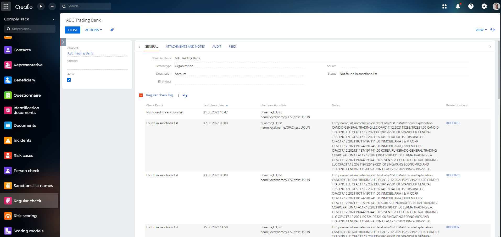ComplyTrack for Creatio | Creatio Marketplace